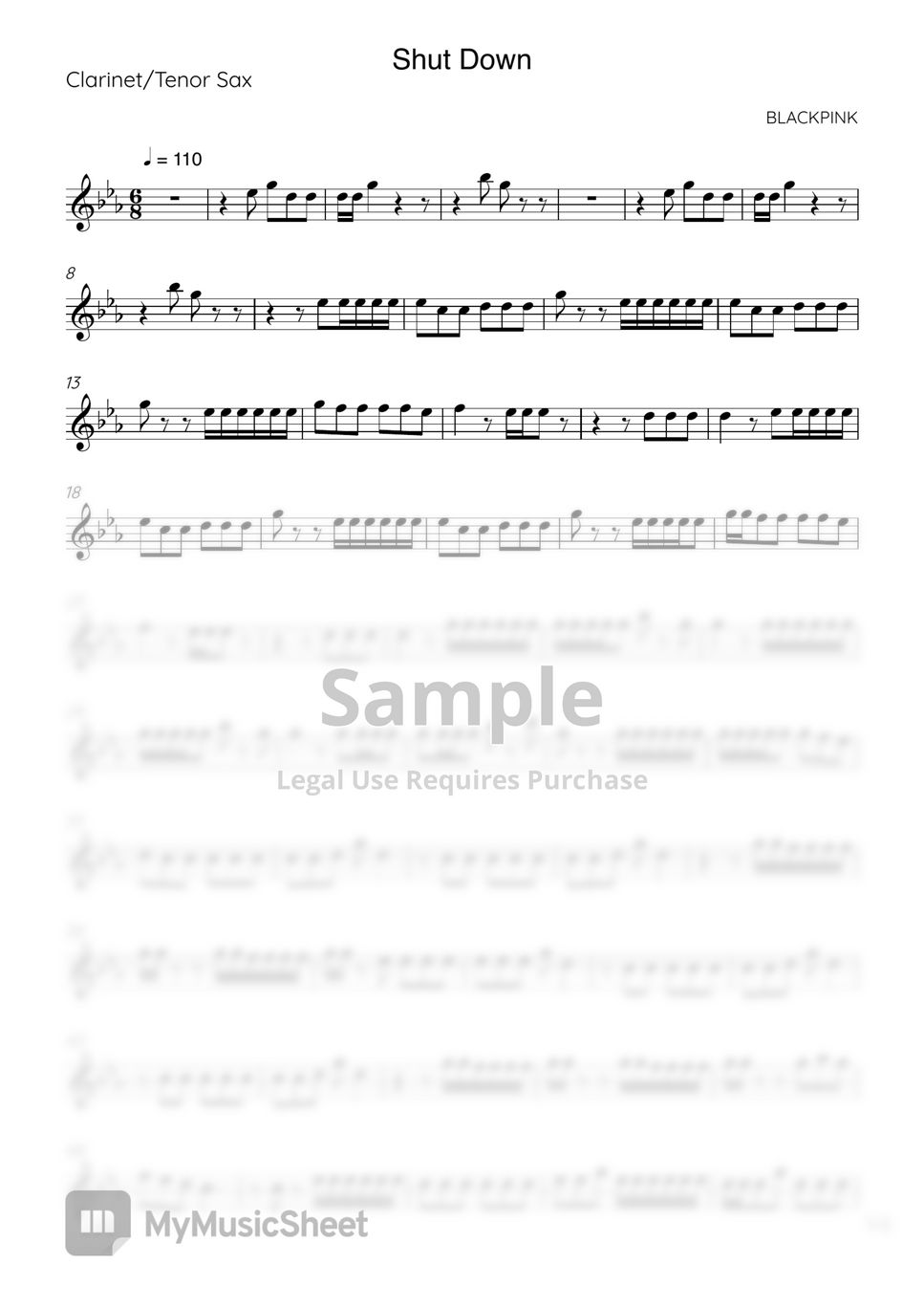 BLACKPINK - SHUT DOWN Sheet Music by JL