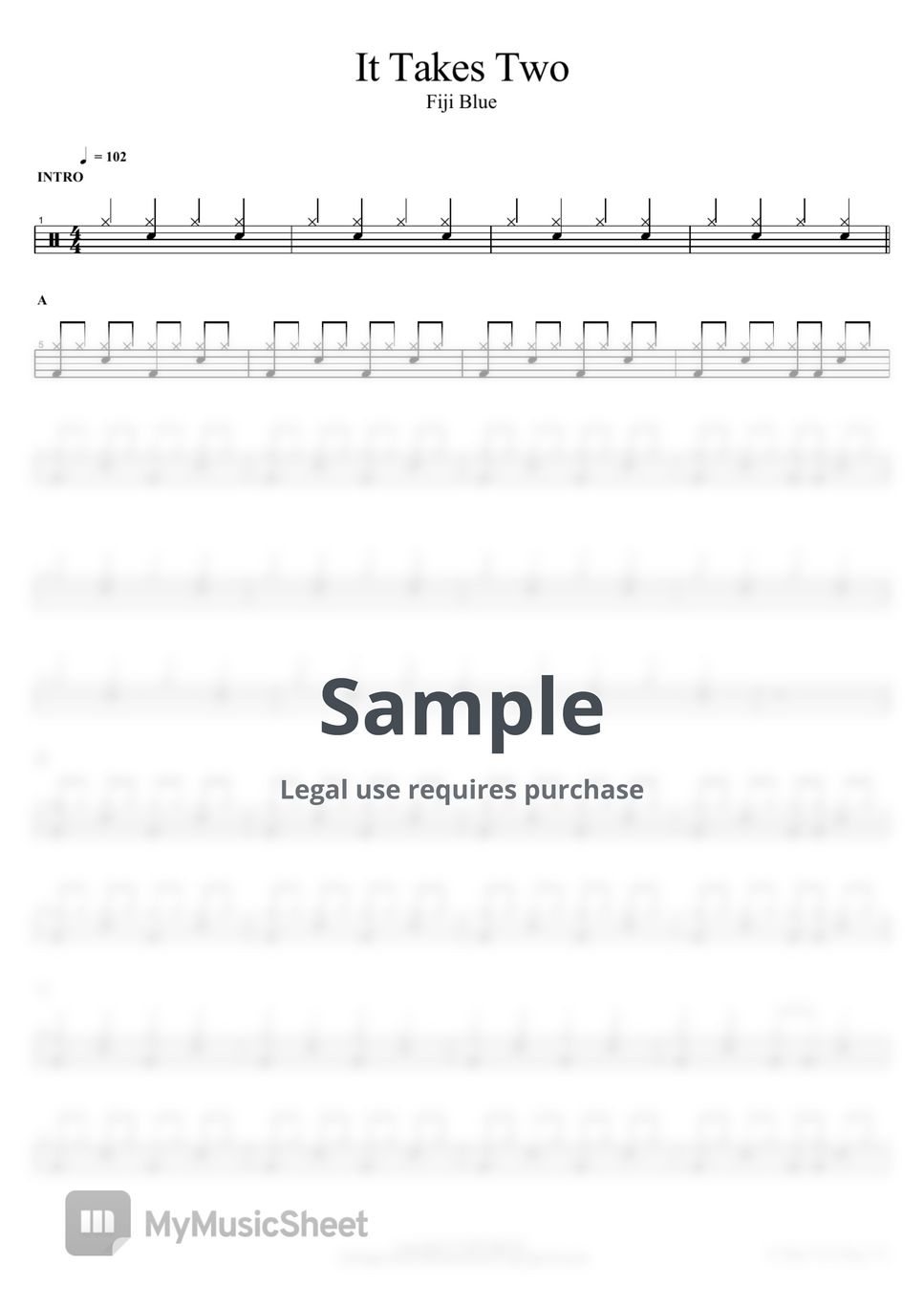 Fiji Blue - It Takes Two Sheet Music by copydrum