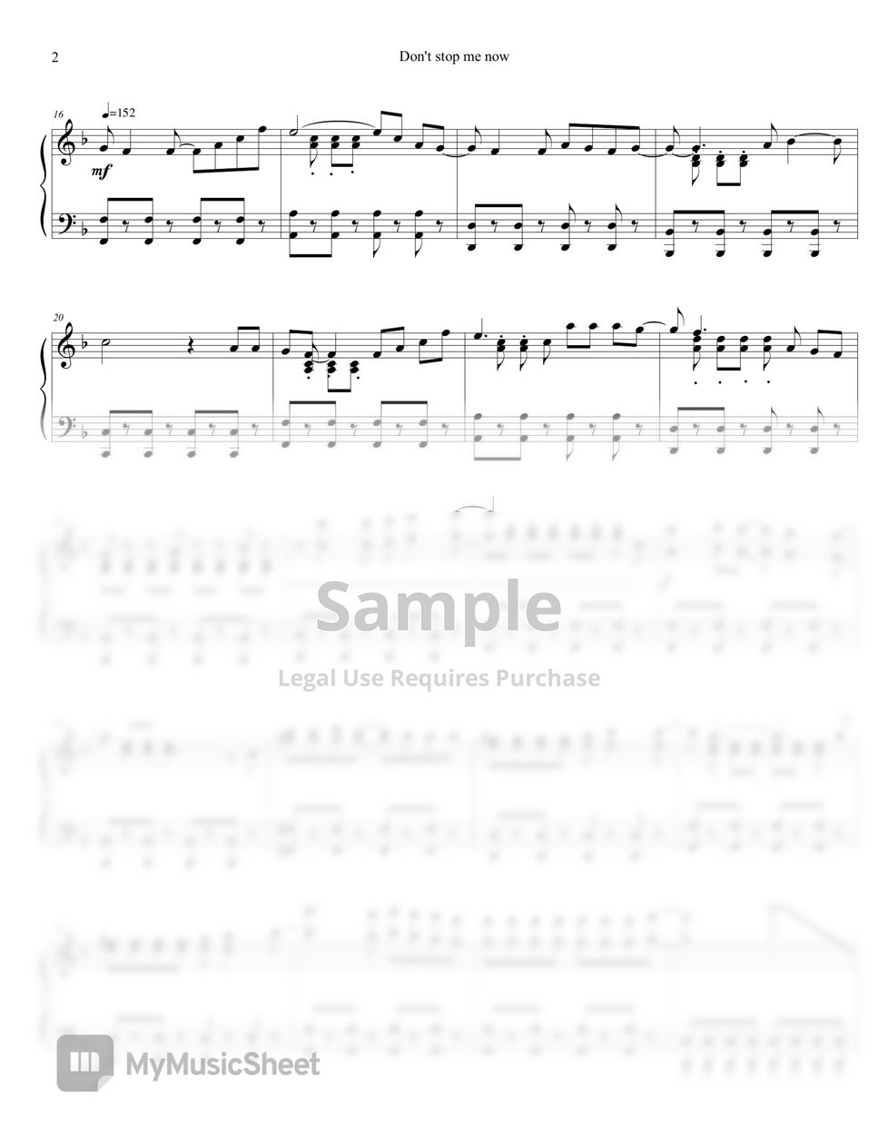 queen - don't stop me now Sheets by lisamusic