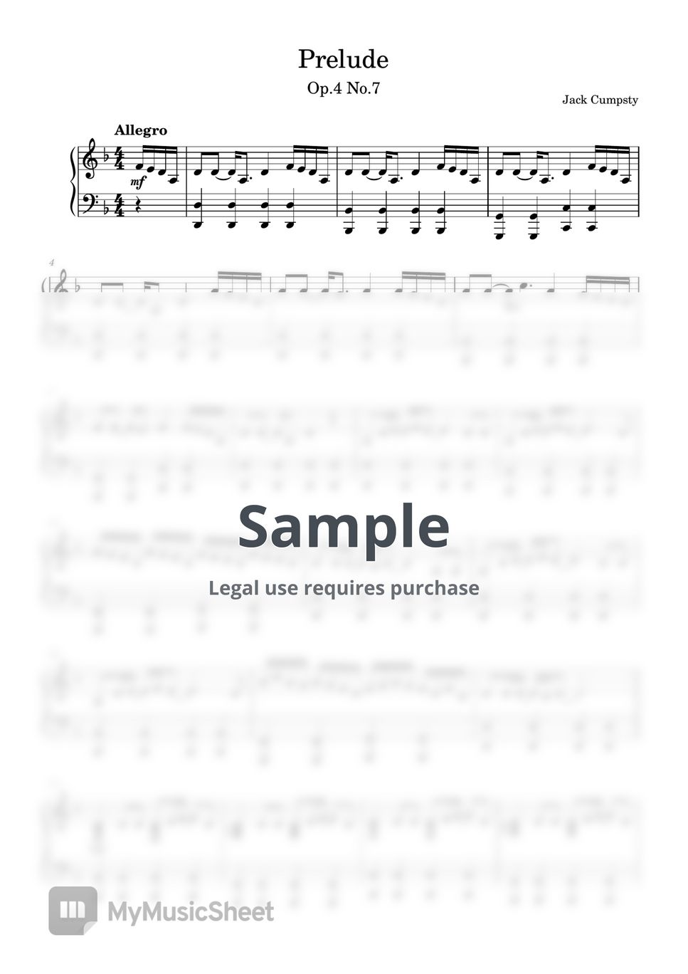 Jack Cumpsty - Prelude Op.4 No.7 Sheet Music