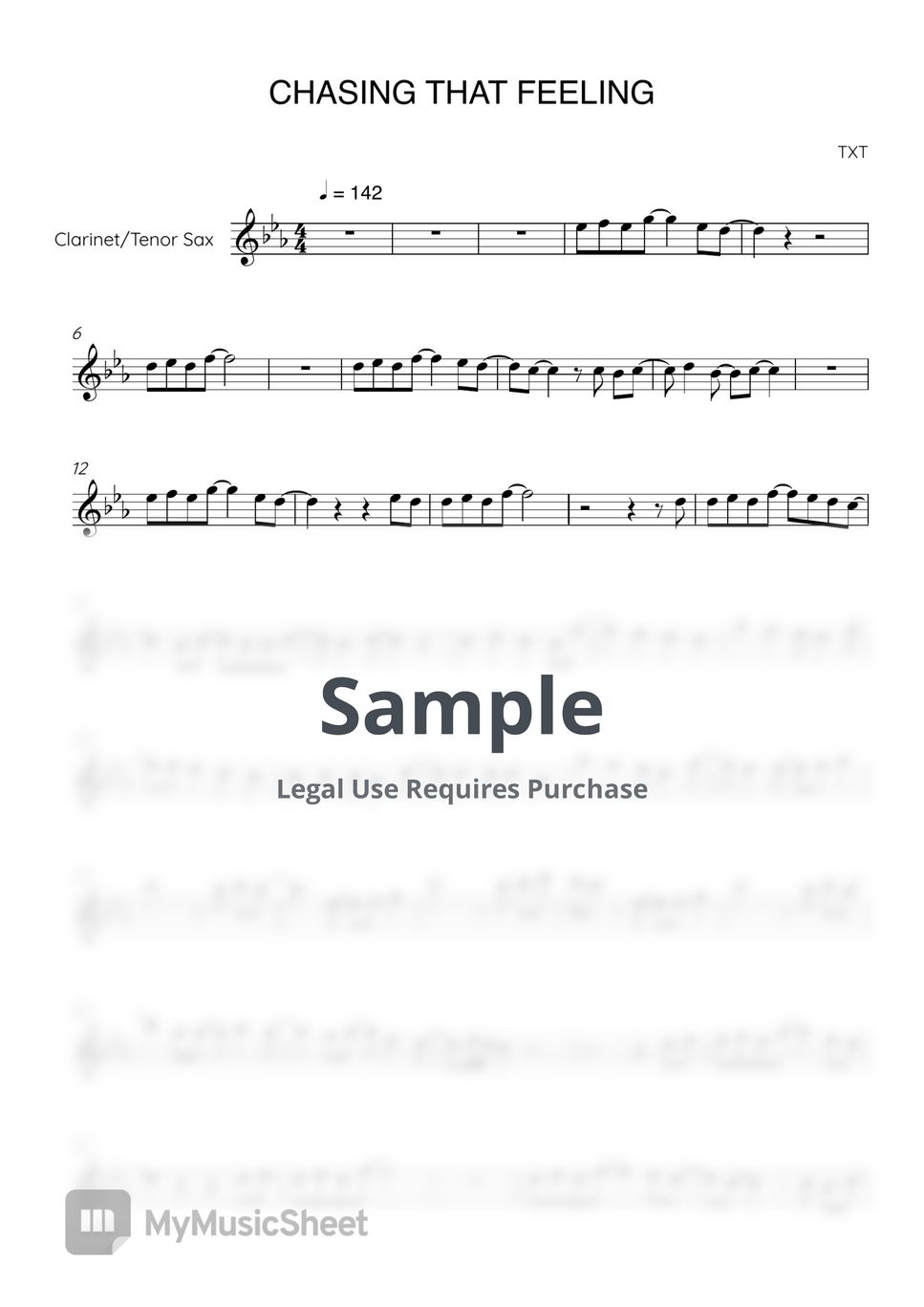TXT - Chasing That Feeling Sheet Music by JL