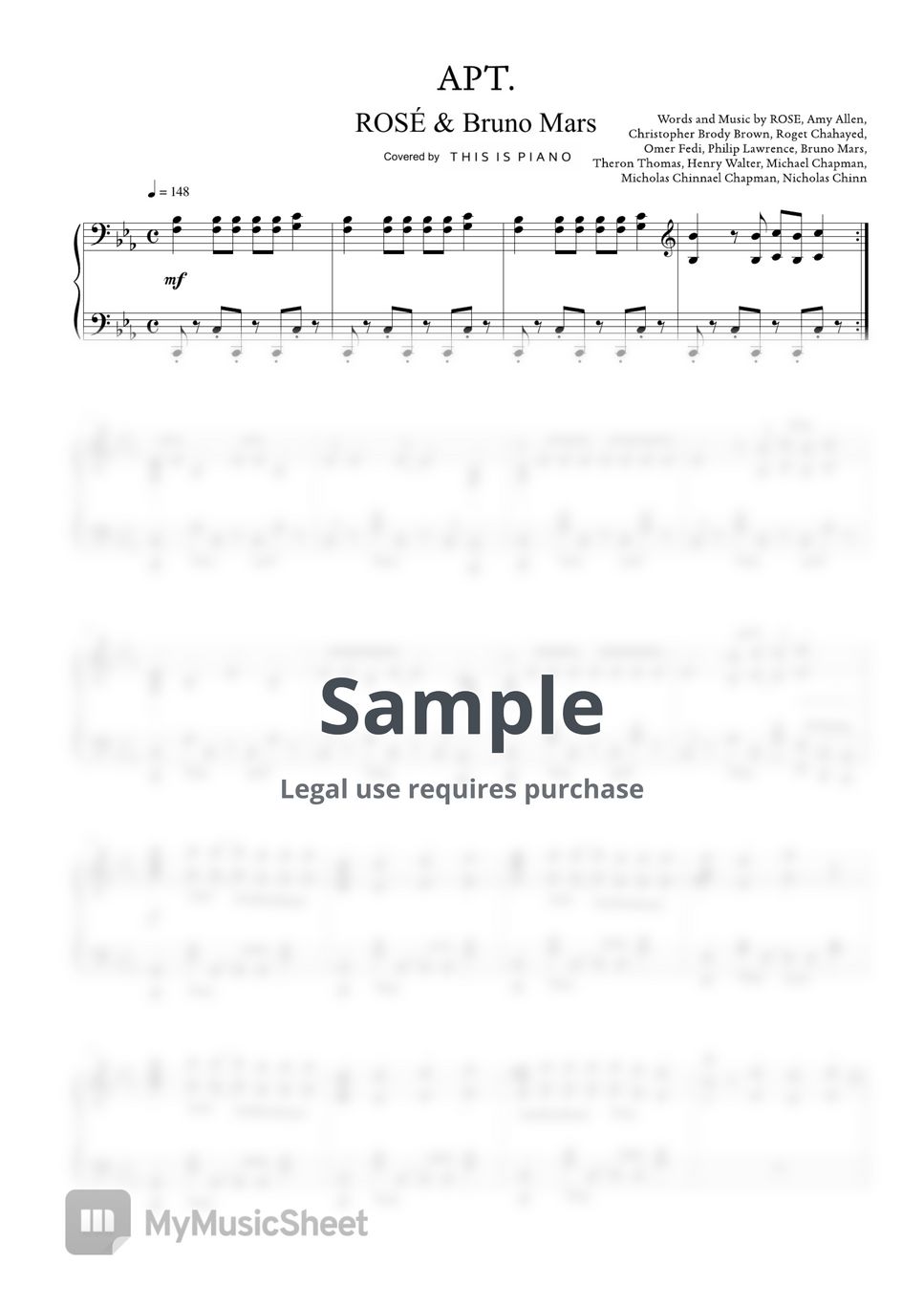 ROSÉ & Bruno Mars - APT. 楽譜 by THIS IS PIANO