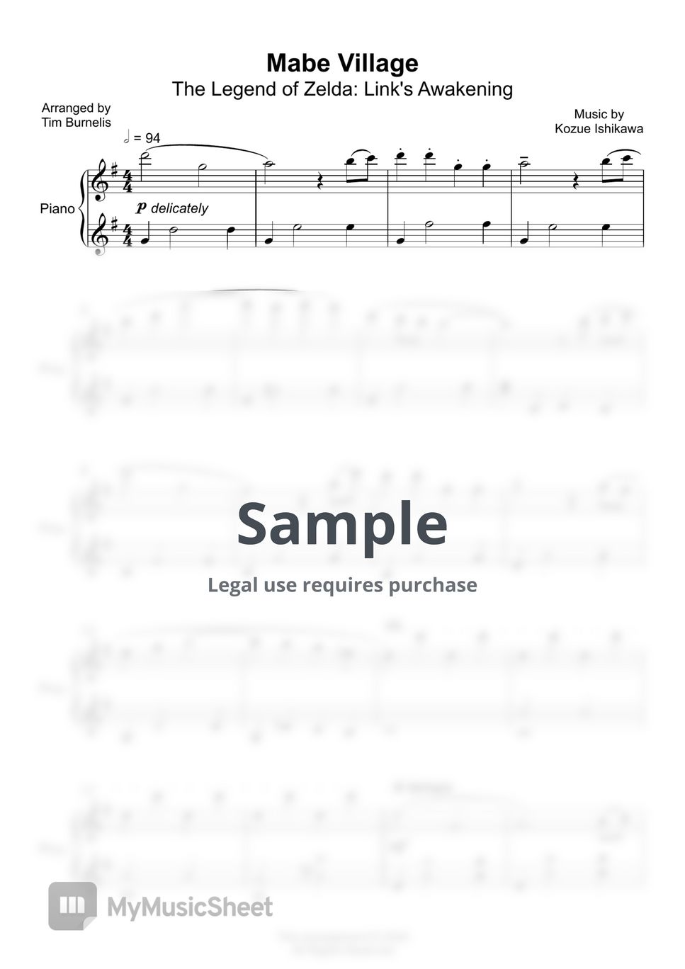 The Legend of Zelda: Link's Awakening - Mabe Village Sheets by Tim Burnelis