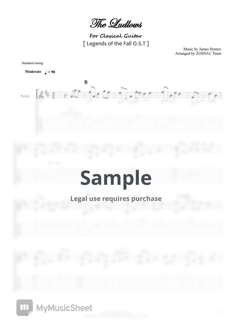 James Horner - The Ludlows - Legends of the Fall(가을의 전설) O.S.T Sheets ...