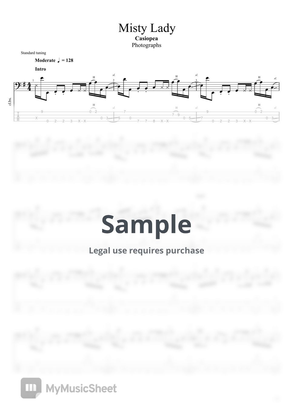 Casiopea - Misty Lady (Original ver) Sheet Music by JayProd