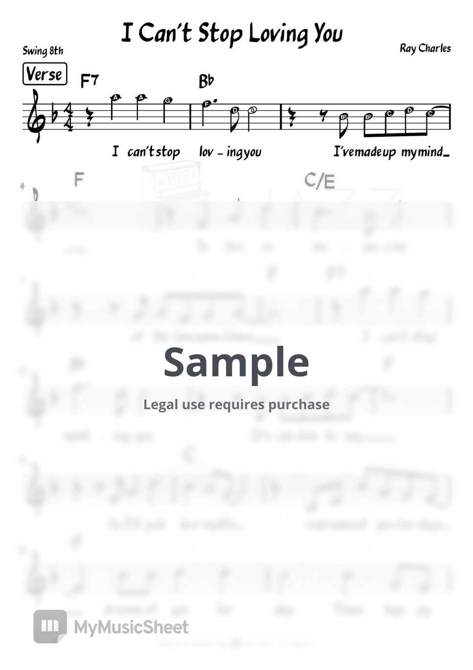 Ray Charles - I Can't Stop Loving You (with ABC) Sheets by Jazz ...