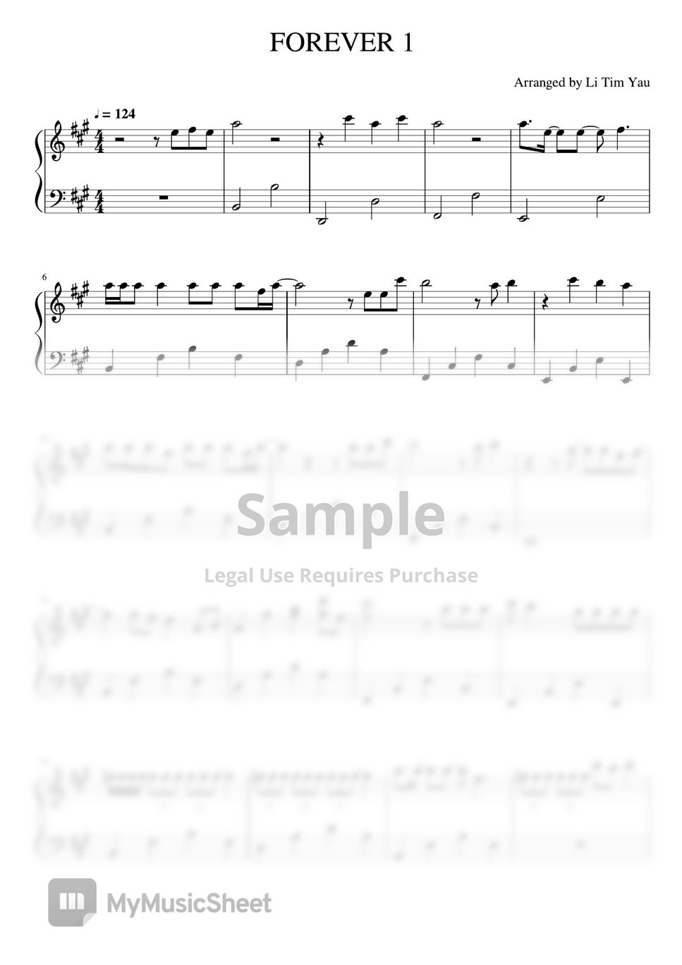 SNSD(소녀시대) - FOREVER 1 (Piano Cover) Sheets by Li Tim Yau