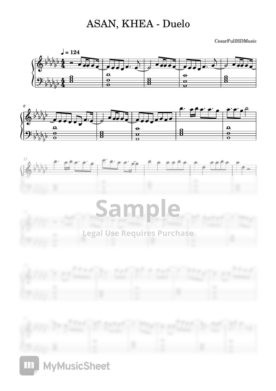 ASAN, KHEA - Duelo Sheet Music