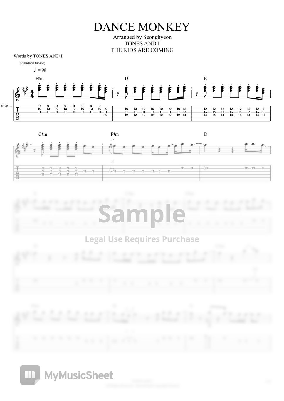 Tones And I - Dance Monkey Sheets by hyeon