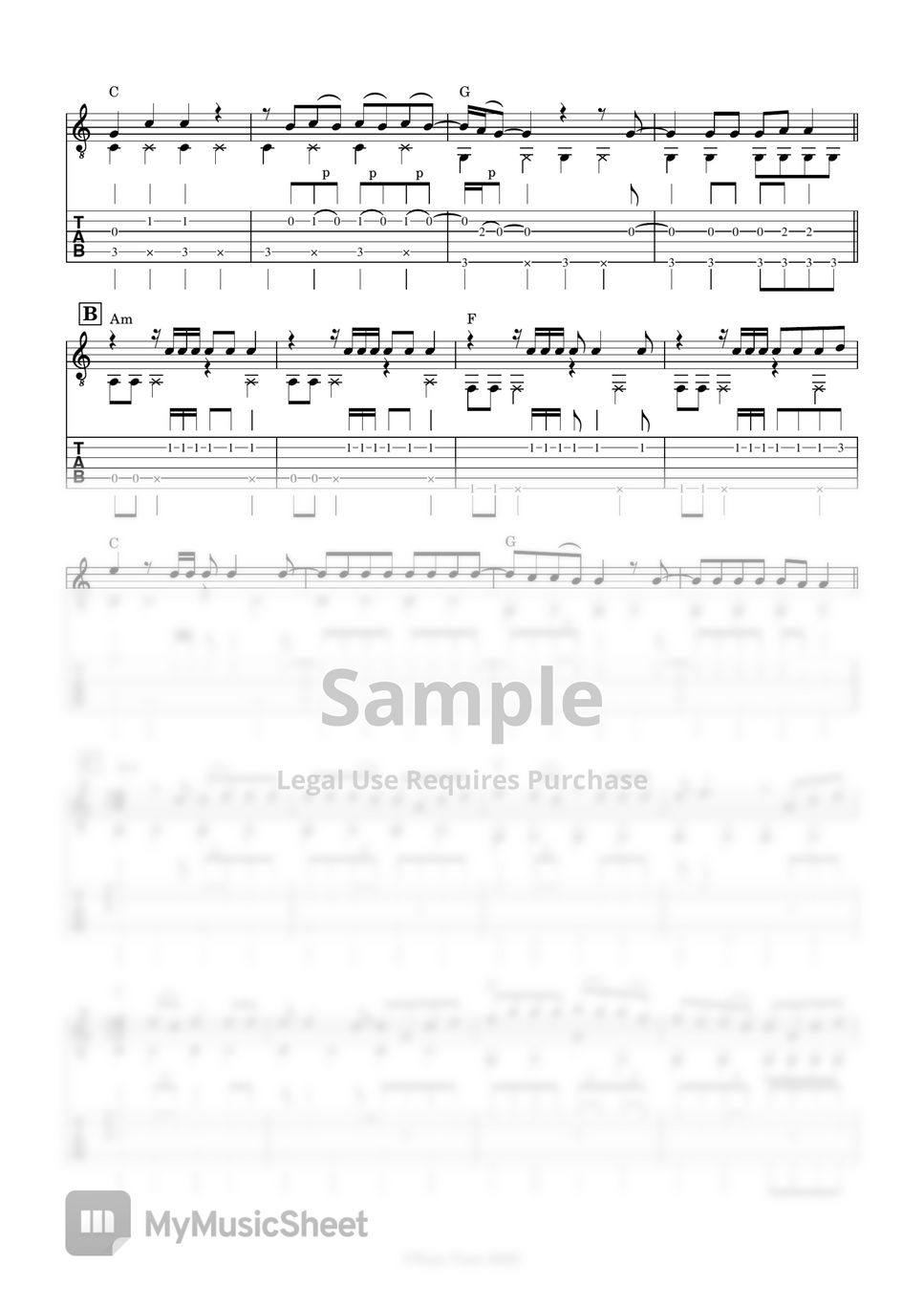 Ed Sheeran - Shivers (Fingerstyle) Tab + 1staff by Yuta Ueno