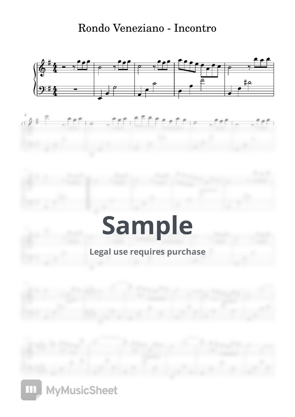 Rondo Veneziano - Incontro (Piano) 악보 by Pablo Huelsz