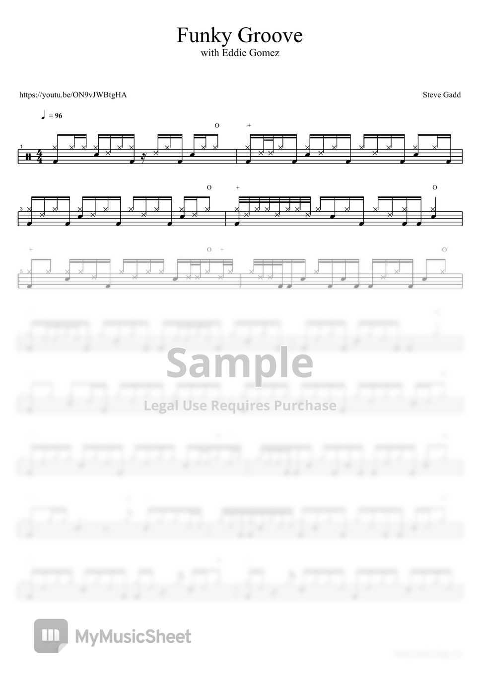 Steve Gadd - Funky Groove 악보 by COPYDRUM