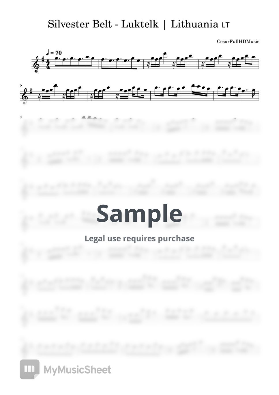 Silvester Belt - Luktelk - Lithuania 🇱🇹 | Eurovision 2024 Sheets