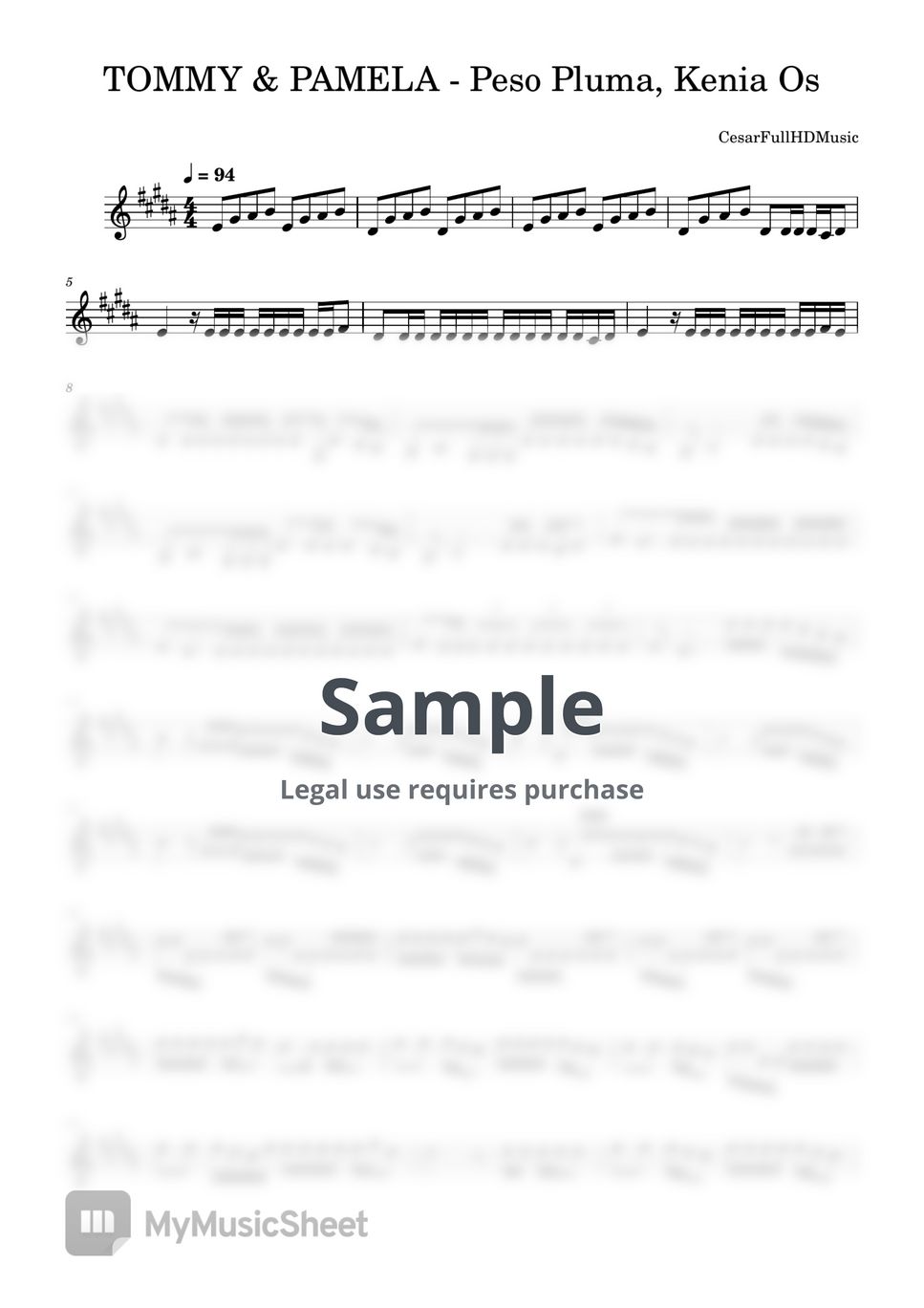 Peso Pluma, Kenia Os - TOMMY & PAMELA Sheets