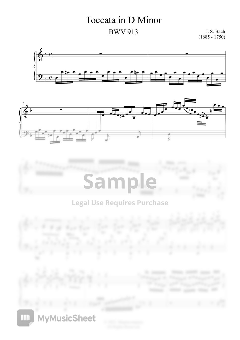 J.S.Bach - Toccata and Fugue in d minor Sheet Music by MyMusicSheet ...
