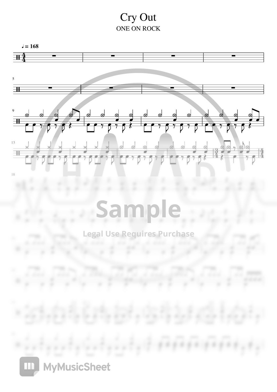 ONE OK ROCK - Cry Out (Drum) Sheets by HMD online studio