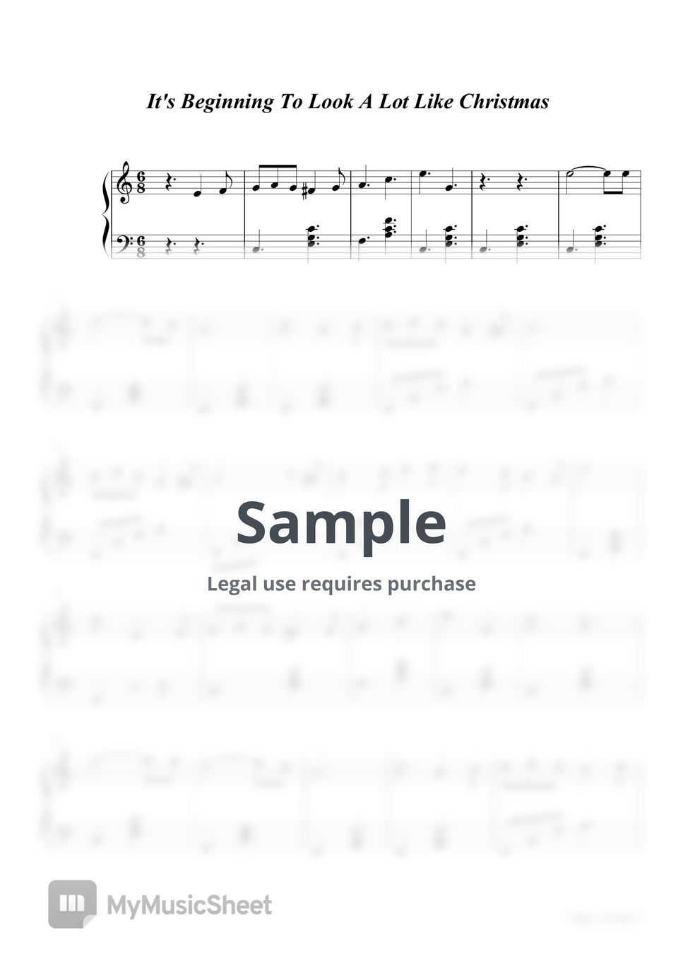 Meredith Willson - Its Beginning to Look a Lot Like Christmas Sheet Music by Yilun