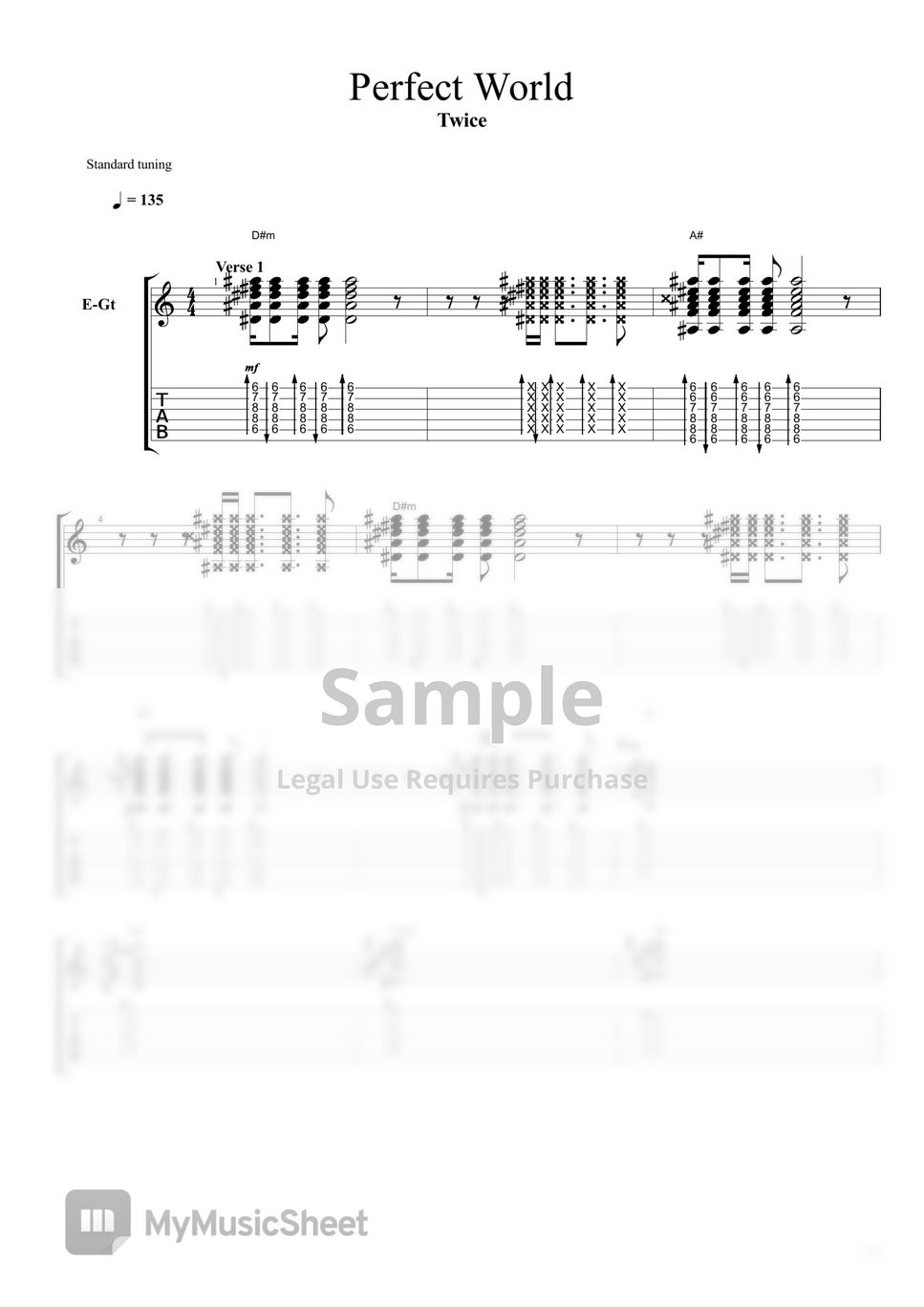 Twice - Perfect World Notenblatt
