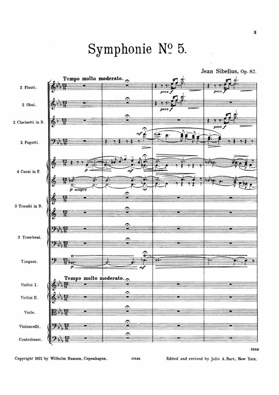 J. Sibelius - Symphony No. 5 in E flat major Sheets by Original Score
