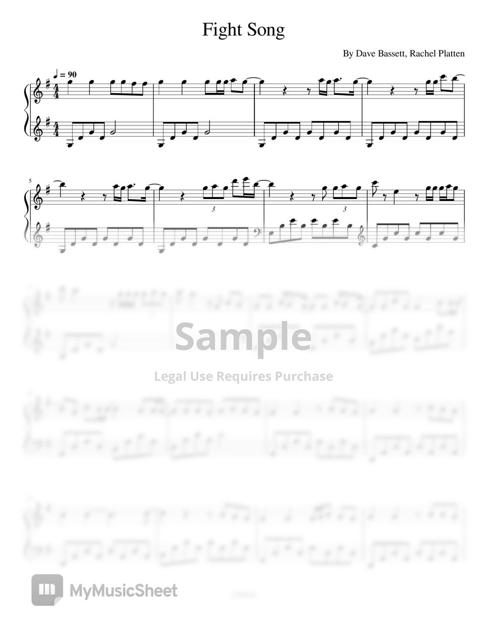 Dave Bassett, Rachel Platten - Fight Song (For Easy Piano - (Rachel ... Dave Bassett, Rachel Platten - Fight Song (For Easy Piano - (Rachel ...