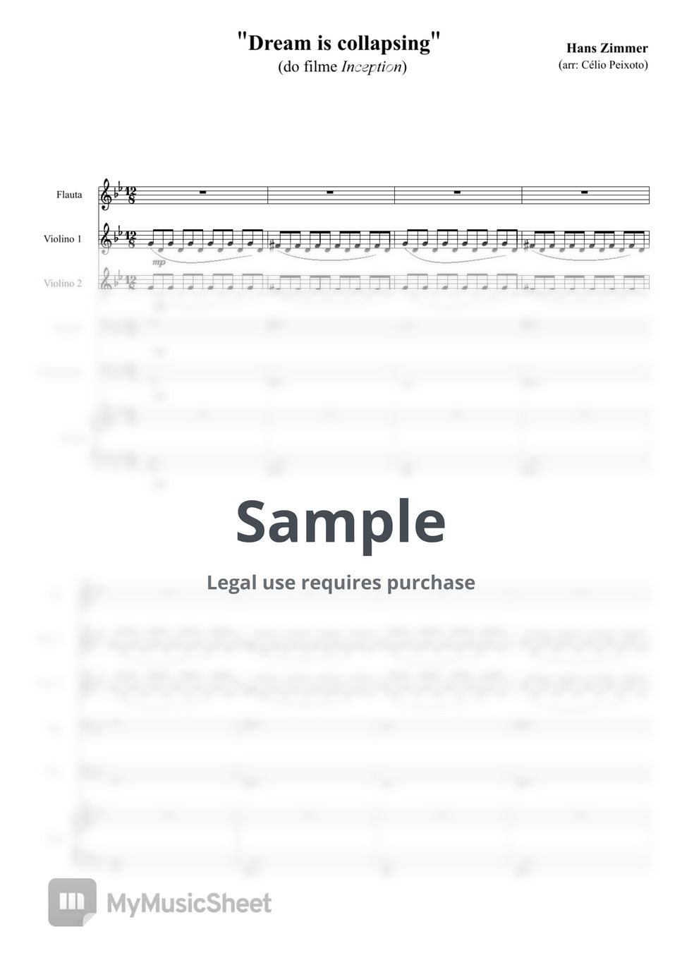 Hans Zimmer - Dream is collapsing 악보 by Celio Vieira Peixoto