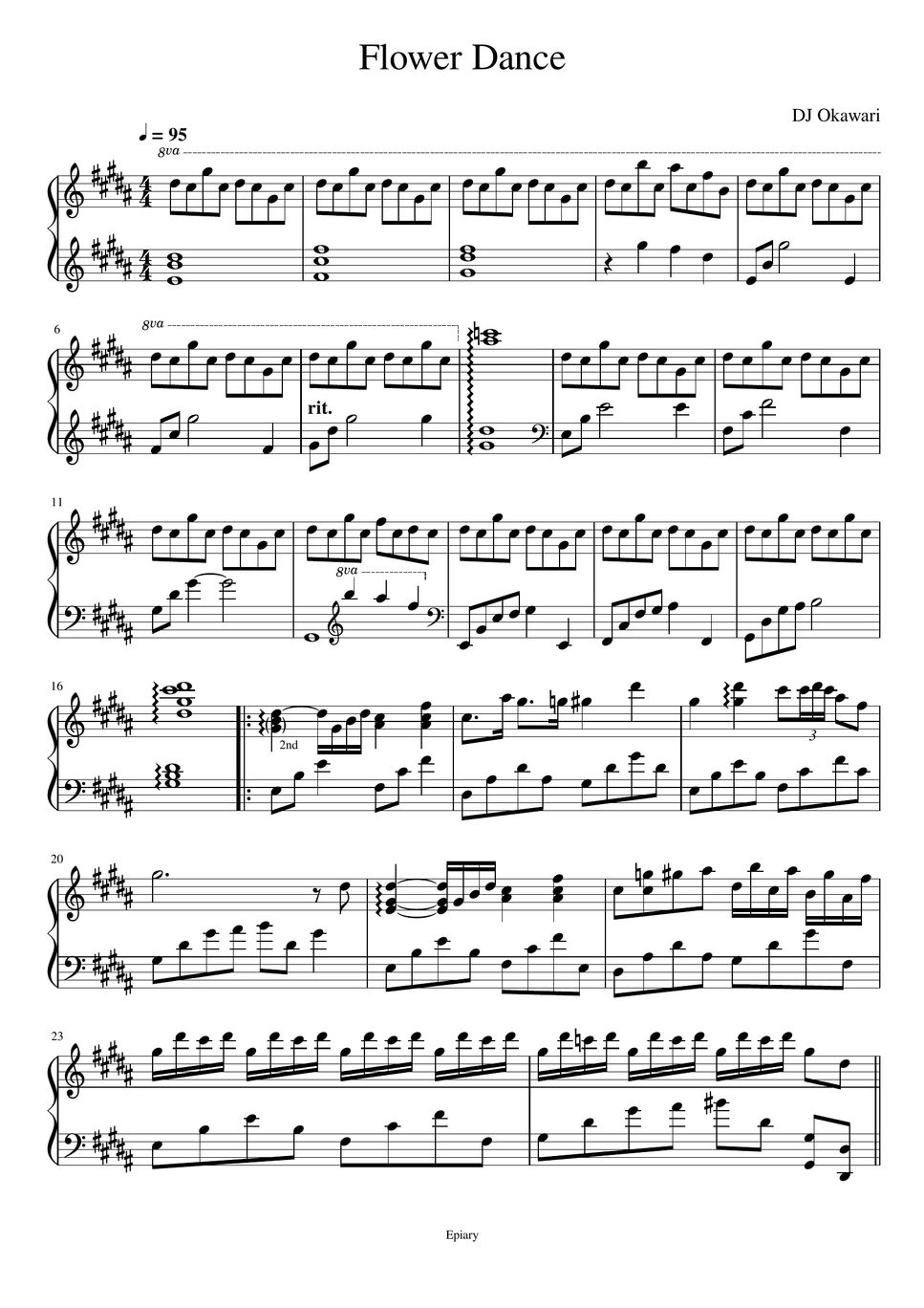 DJ Okawari - Flower Dance (Original ver.) (B, C key) Sheets by Epiary