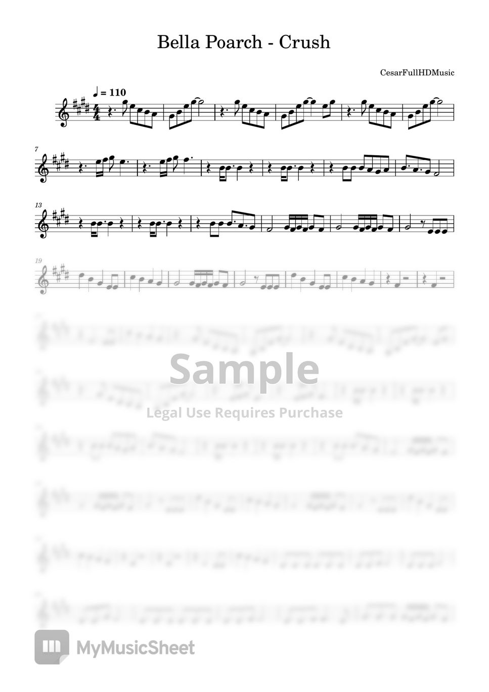 Bella Poarch - Crush Sheet Music