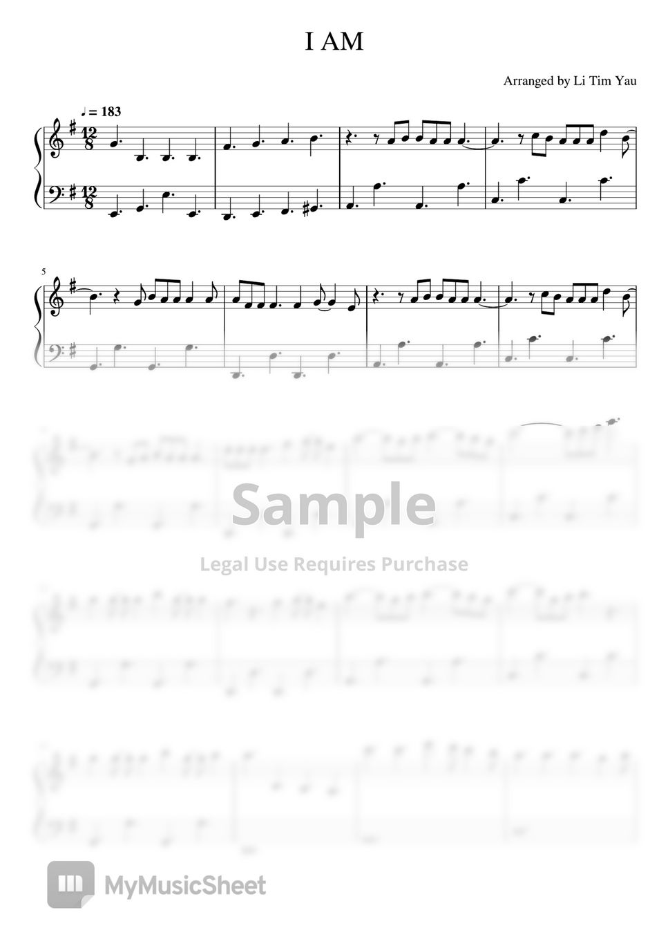 IVE (아이브) - I AM (Piano Cover) Sheet Music by Li Tim Yau