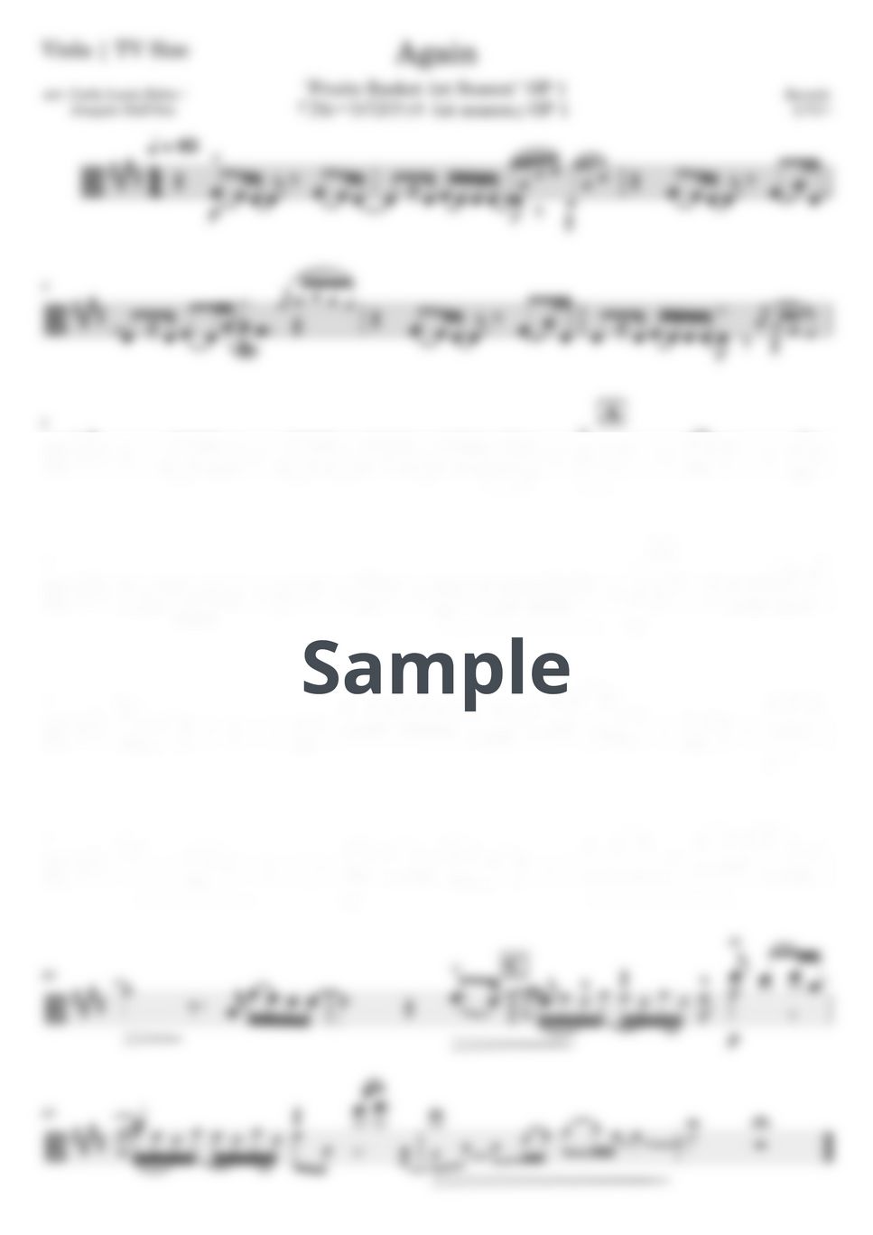 Beverly - Again | 「フルーツバスケット 1st season」 OP 1 楽譜 by co-neko