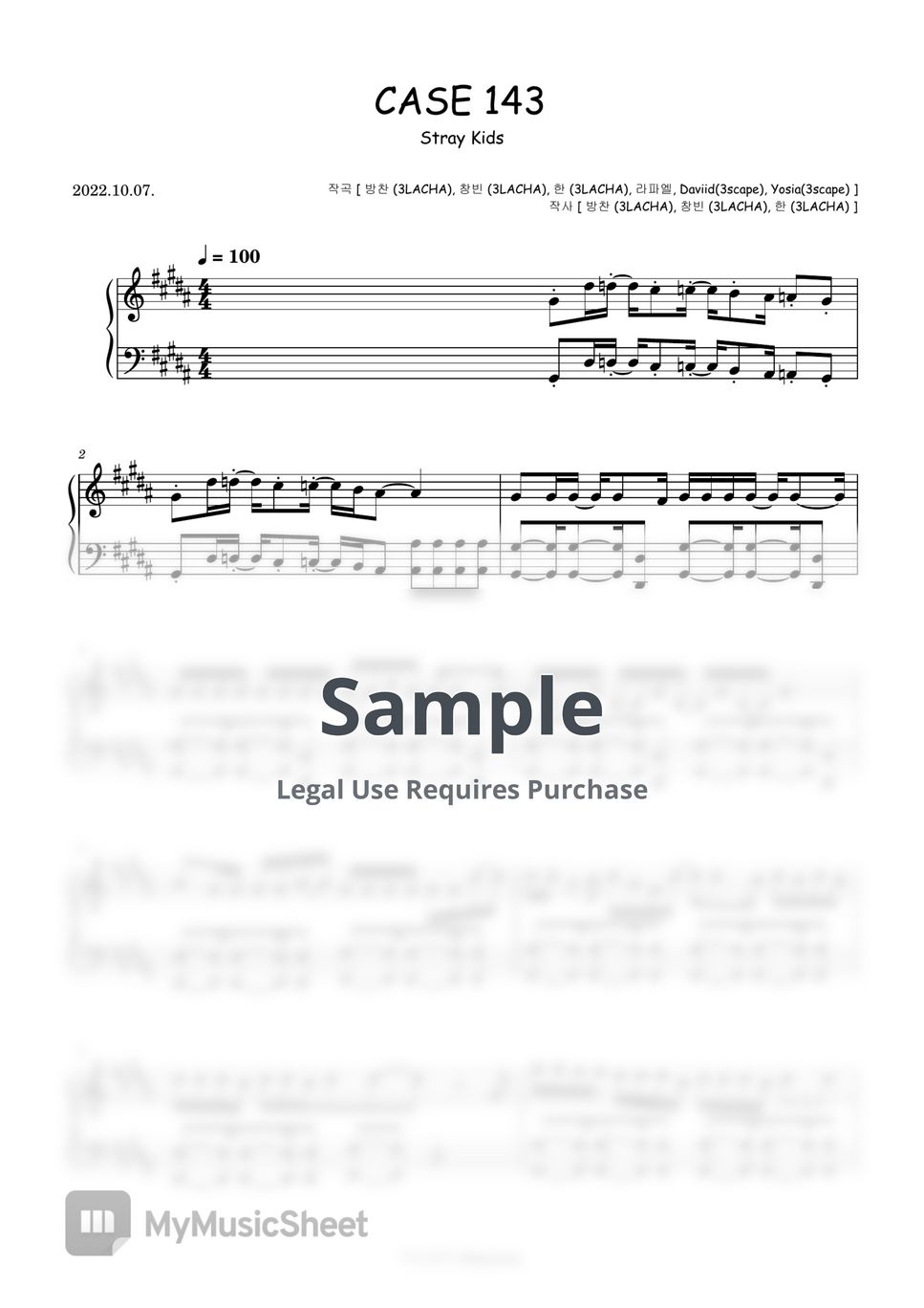 Stray Kids - CASE 143 (원키) Sheets by boknowa