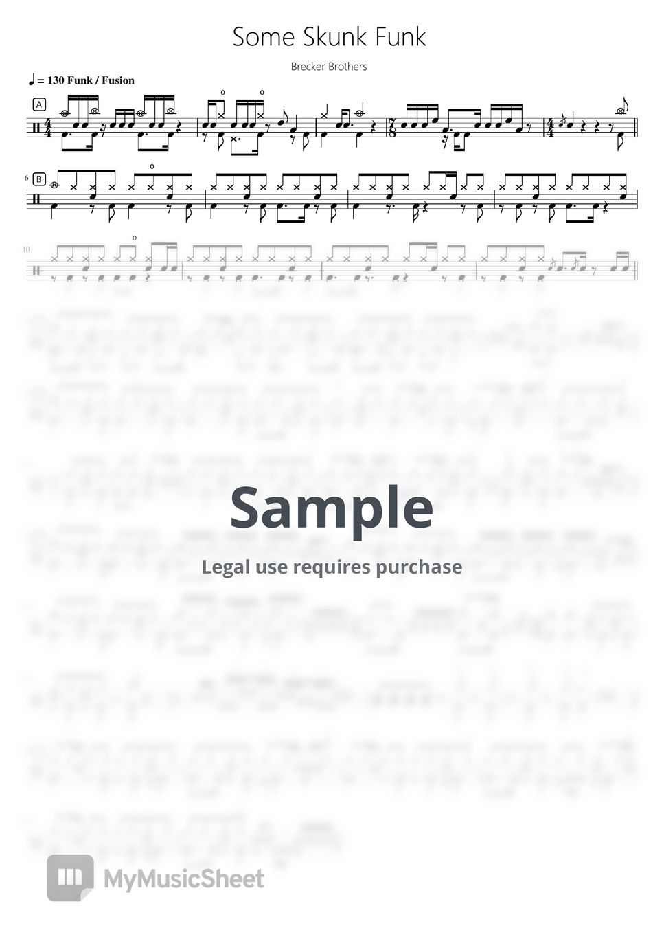 Brecker Brothers - Some Skunk Funk【Rock school Lv8】 악보 by 看哦爱随风