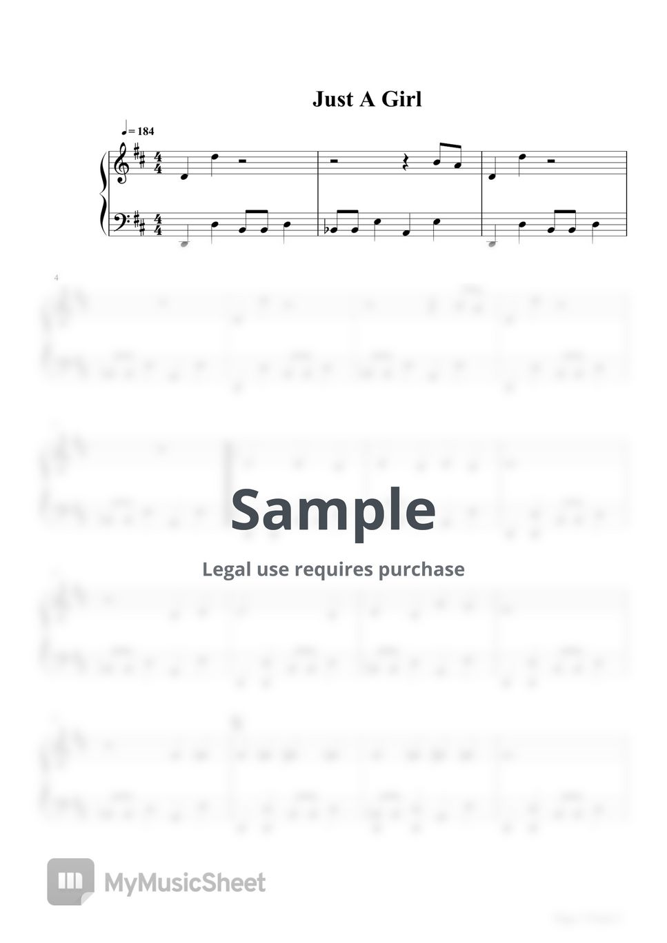 No Doubt - Just a Girl (No Doubt) Sheets by Yilun