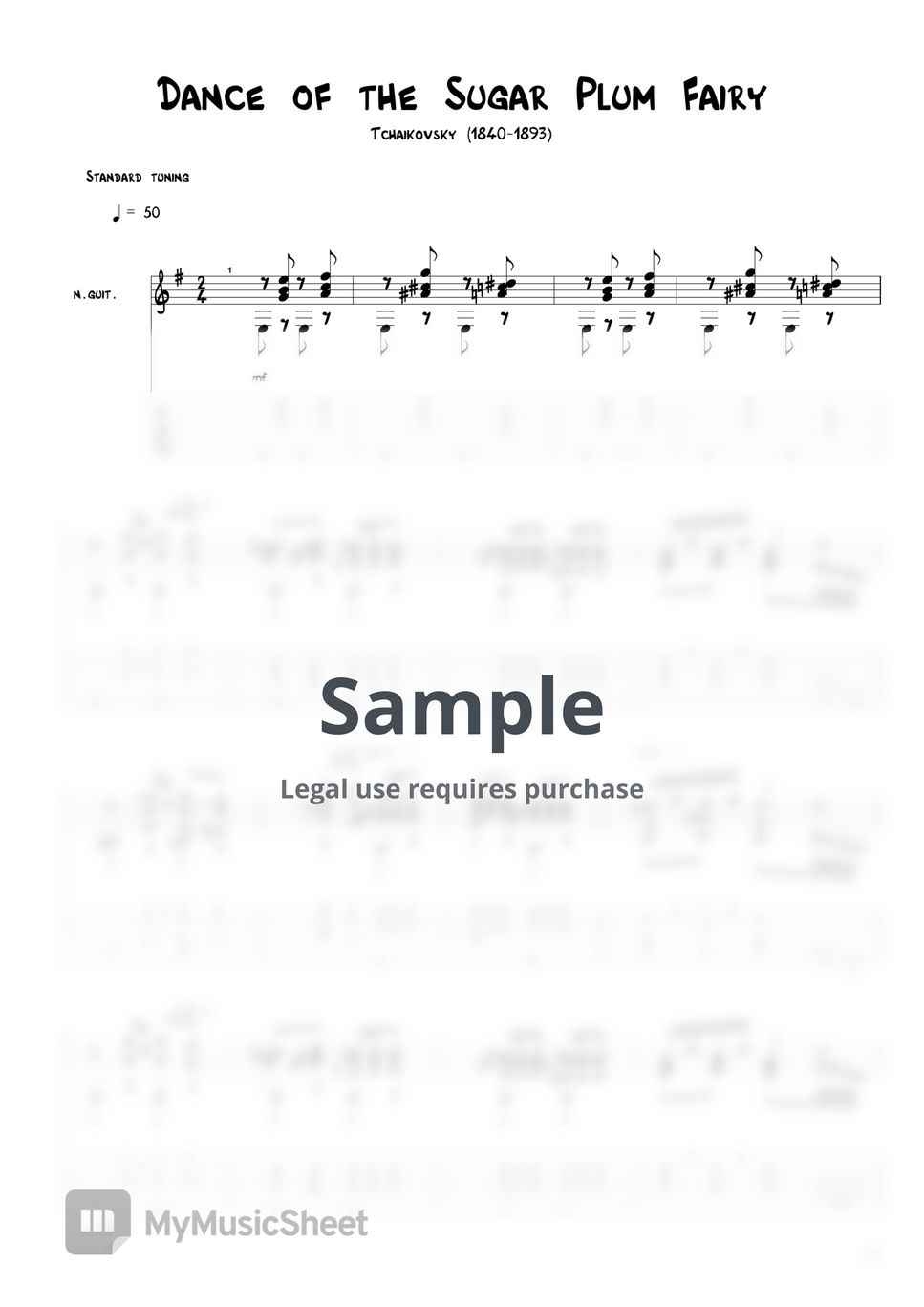 Tchaikovsky - Dance of the Sugar Plum Fairy แทป + บรรทัด 5 เส้น 1 ชุด ...