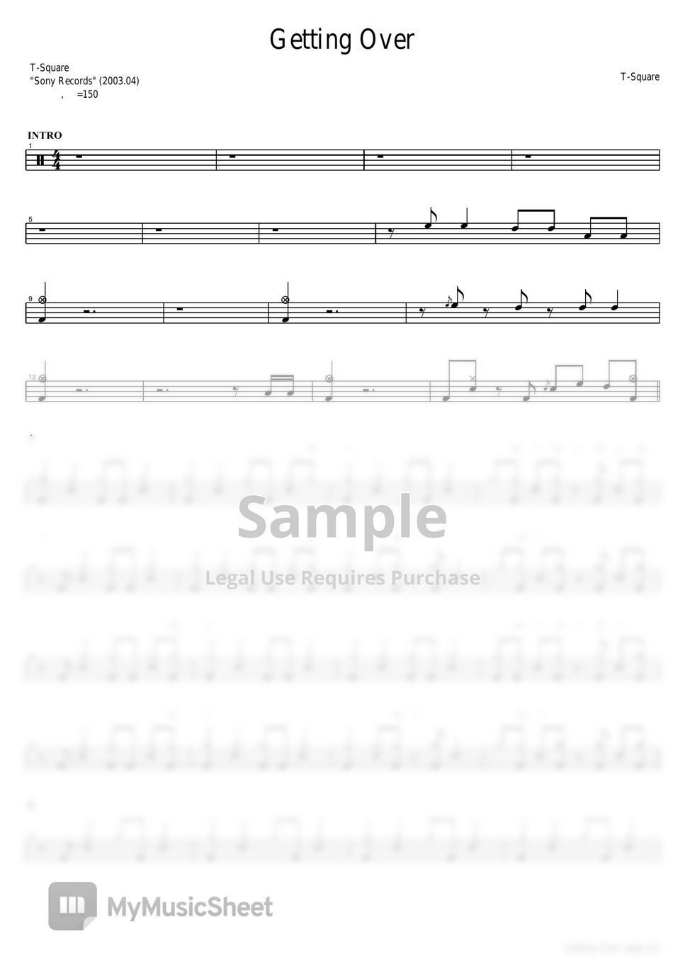 Tsquare - Getting Over 楽譜 by COPYDRUM