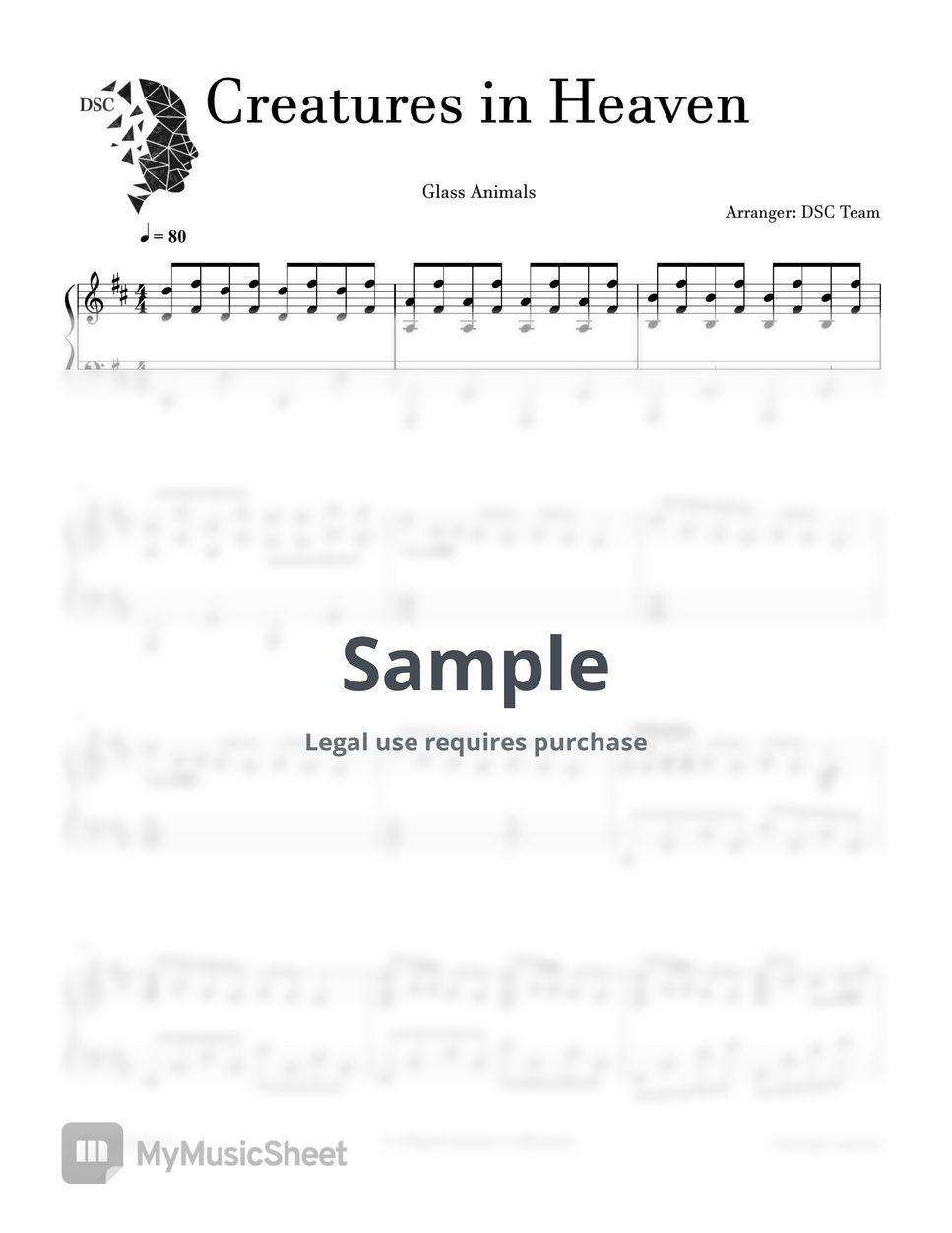 Glass Animals - Creatures In Heaven Sheet Music by Digital Scores ...