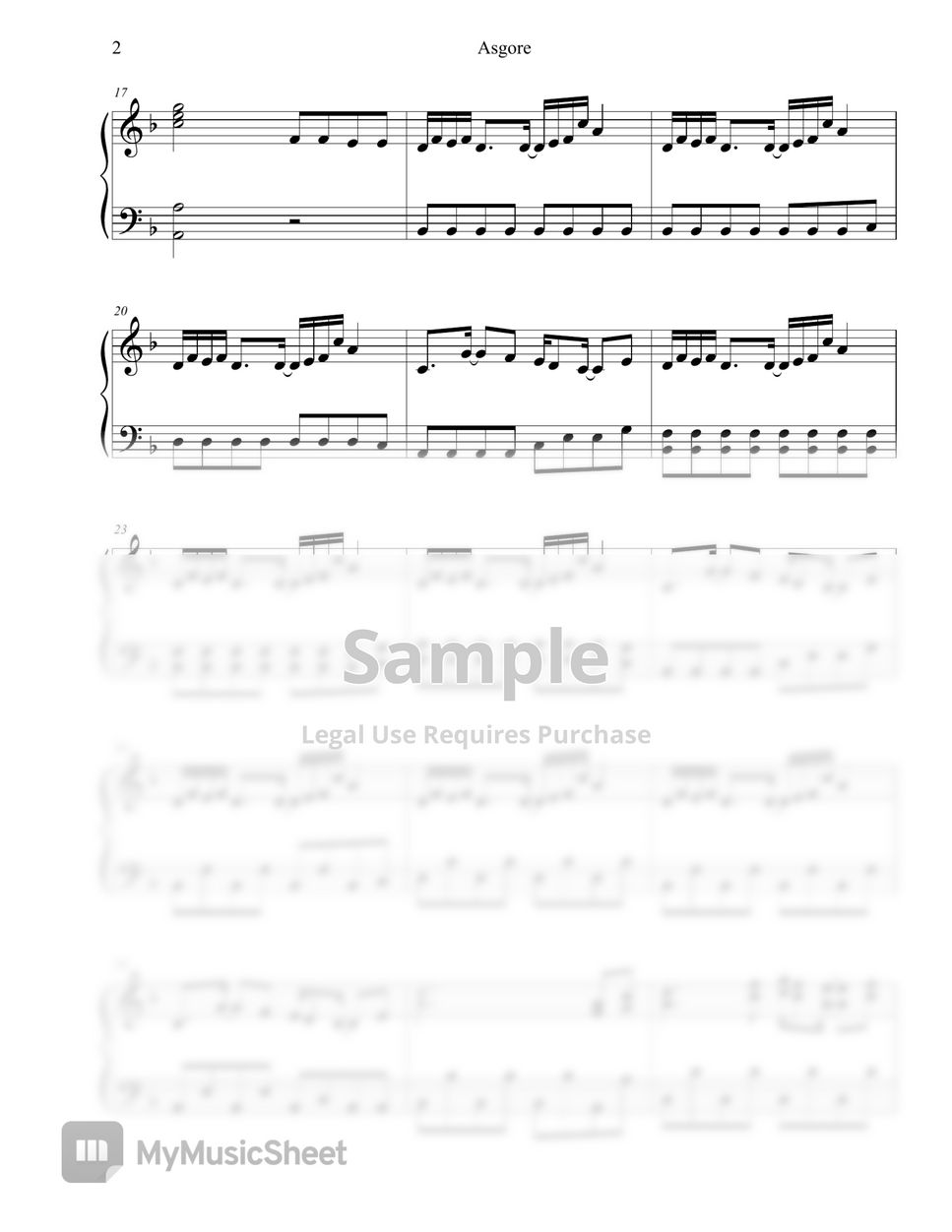 토비 폭스 - Asgore (언더테일 아스고어, 쉬운키) (Undertale BGM) Sheet Music by Arang Kim