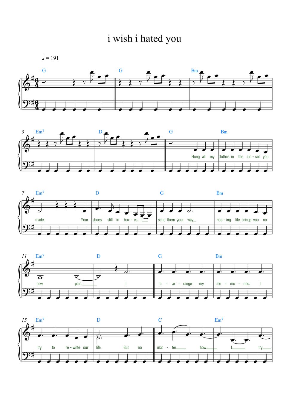 Ariana Grande - I Wish I Hated You (Simple version with lyrics and ...