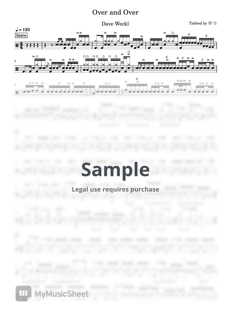 Dave Weckl - Over and Over Sheets by MoYin