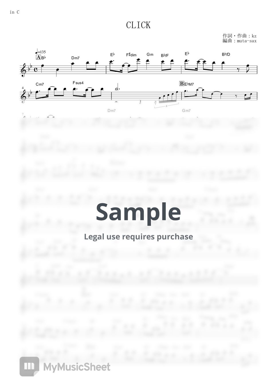 ClariS - CLICK (Nisekoi: False Love / in C) Sheet Music by muta-sax