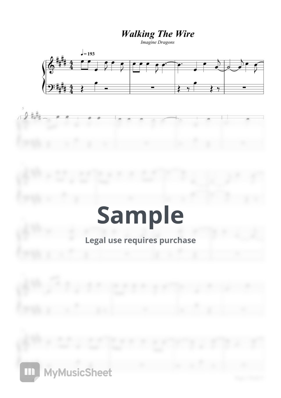 Imagine Dragons - Walking the Wire (Imagine Dragons) Sheets by Yilun