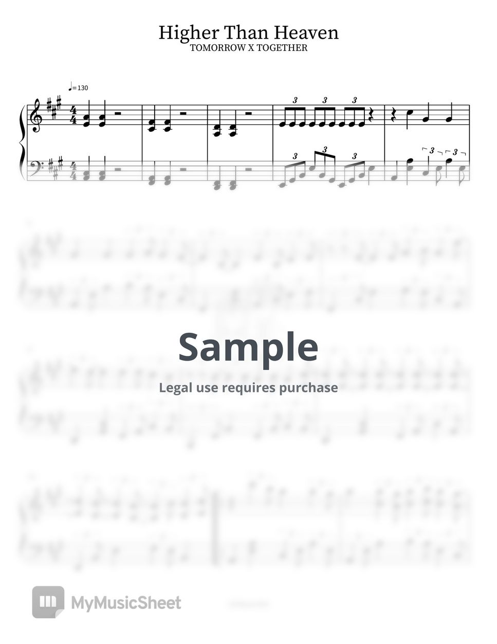 TXT(투모로우바이투게더) - Higher Than Heaven Sheets by chihyun416