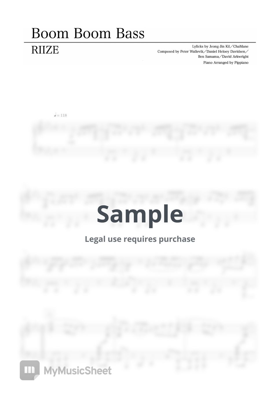 RIIZE - Boom Boom Bass Sheets by Pippiano