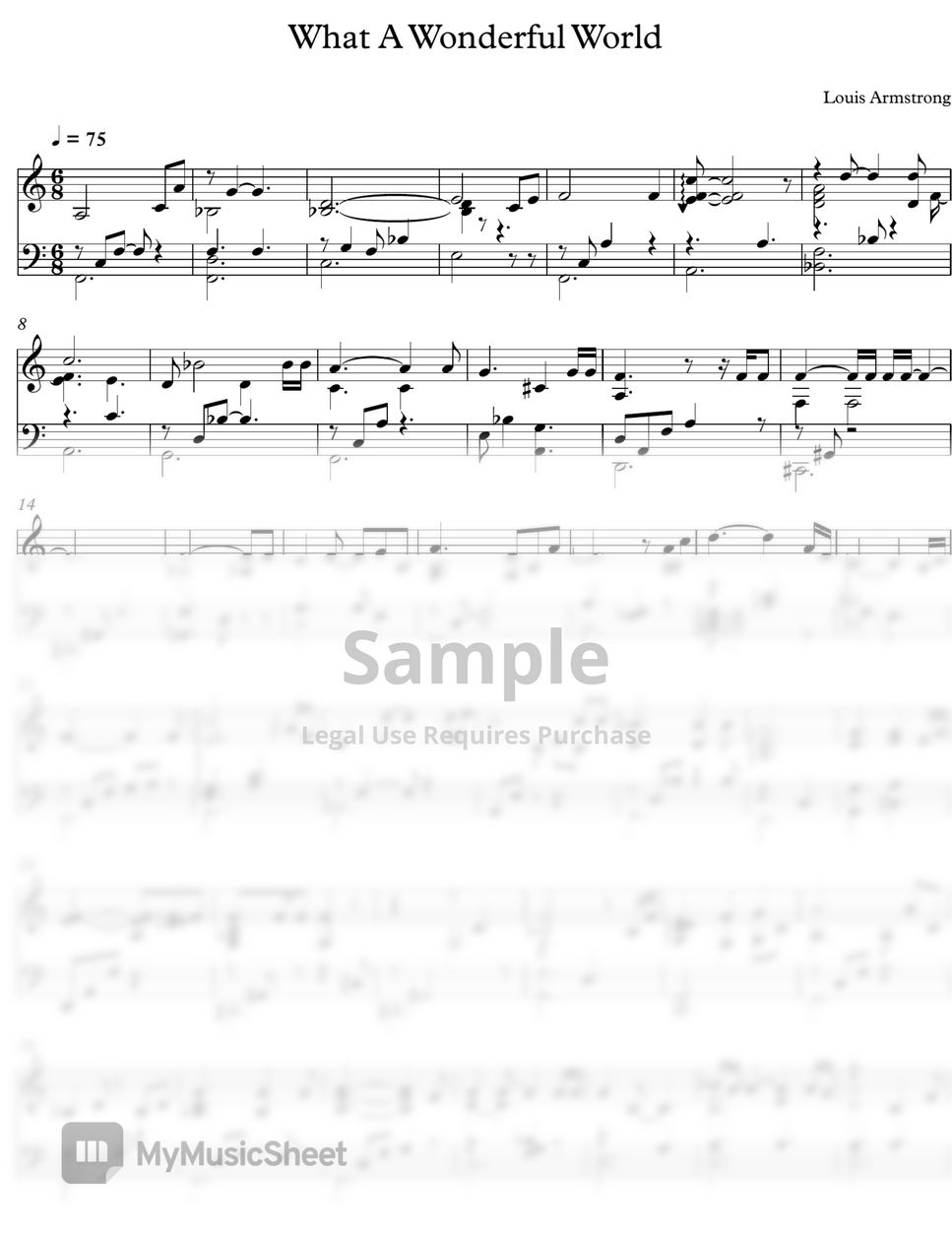 Louis Armstrong - What A Wonderful World 악보 by Piano Noir