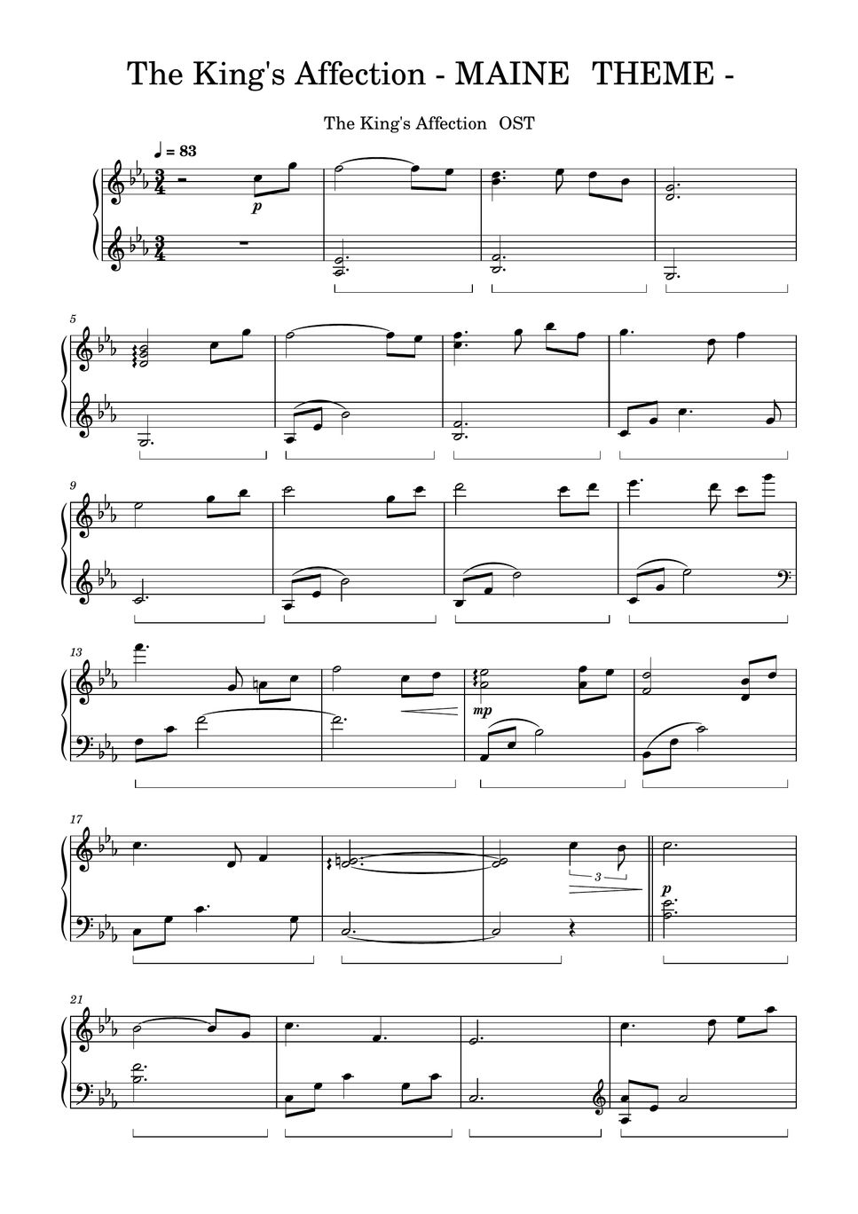The King's Affection OST - The King's Affection（MAINE THEME) Sheet by ...