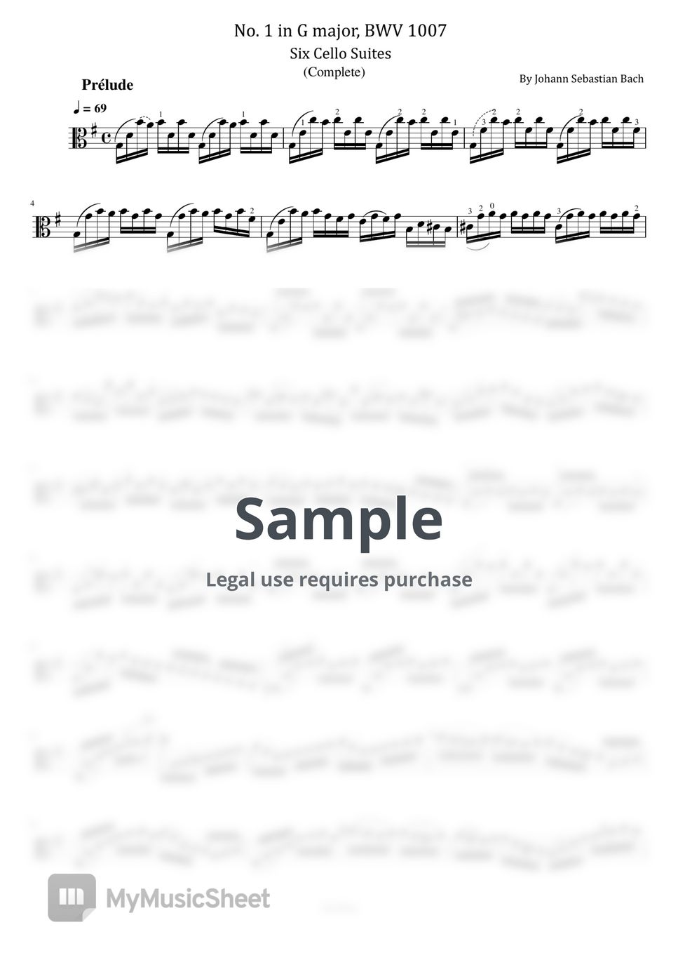 Johann Sebastian Bach - 6 Cello Suites - No.1 in D minor, BWV 1007 ...