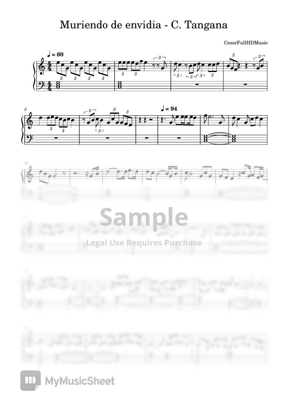 C. Tangana - Muriendo de envidia Sheet Music