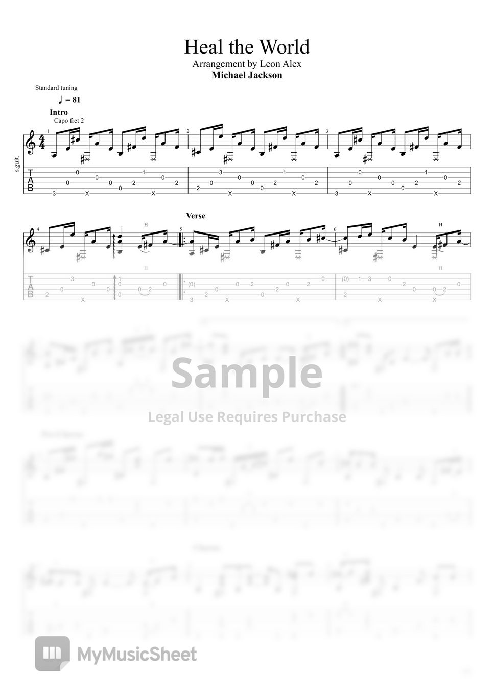 Michael Jackson - Heal the World Sheets by Leon Alex