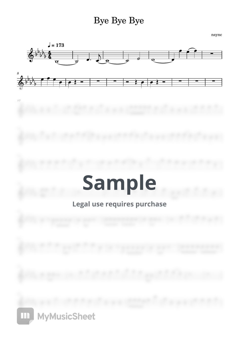 NSYNC - Bye Bye Bye Sheet Music by Haydn