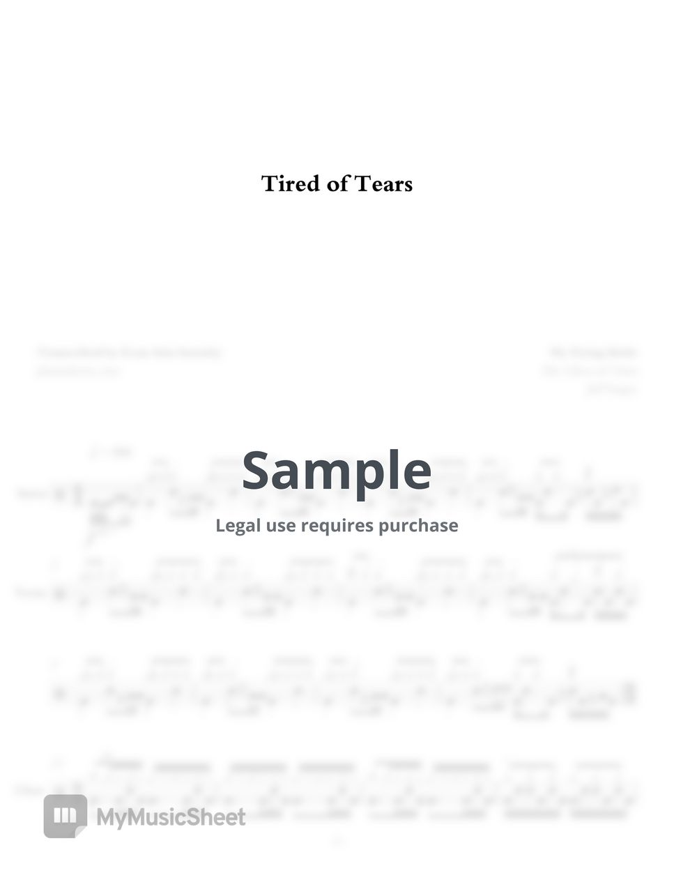 My Dying Bride - Tired of Tears Sheets by Jaslow Drum Sheets