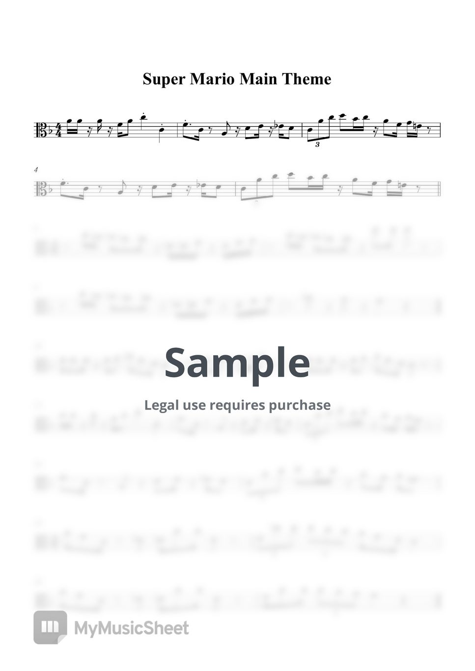 Koji Kondo - Super Mario Overworld Theme Partitura by Violincat